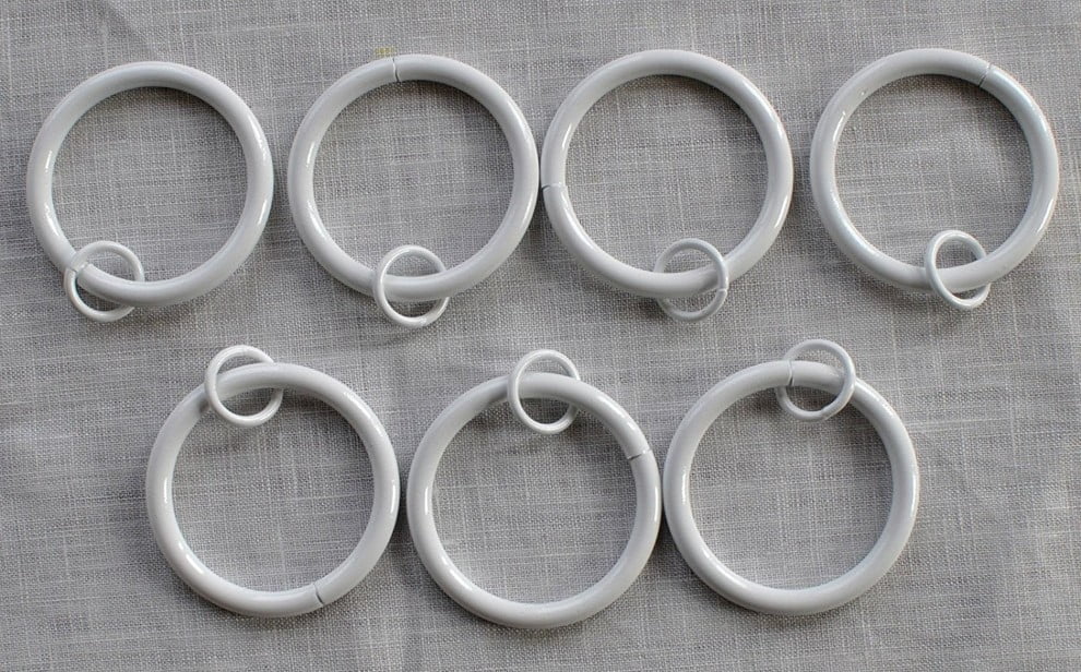 Urbanest 1 1/2" Metal Curtain Rings With Eyelets, Set of 7, Glossy ...