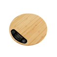 5kg/1g Round Bamboo Baking Scale Wood LED Display Electronic Kitchen ...