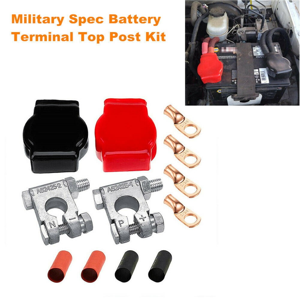 Military Style Battery Terminal Top Post Kit for Car SUV Marine Boat Rv ...