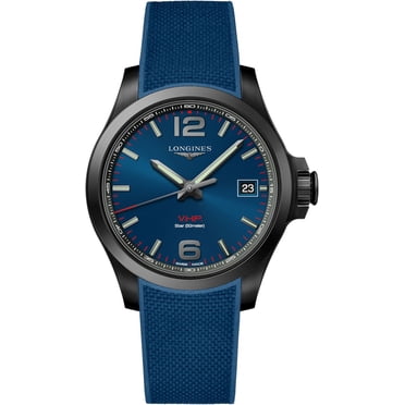 Longines L37172769 Men's Conquest V.H.P. Black Strap Chrono Watch ...