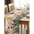 Burlap Table Runner 70 Inches Long, Spring Watercolor Garden Flower Non ...