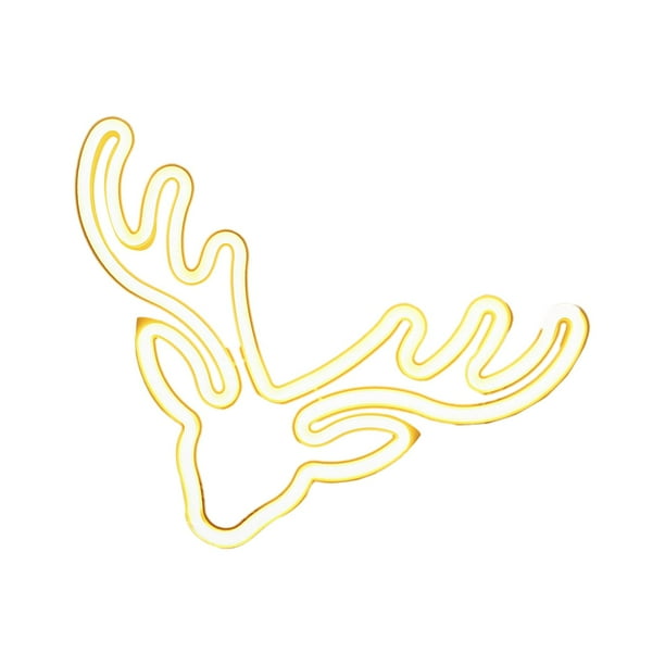 Luz de señal de neón Yuyangstore Moda Elk Deer LED Neón Sign Lámpara de ...