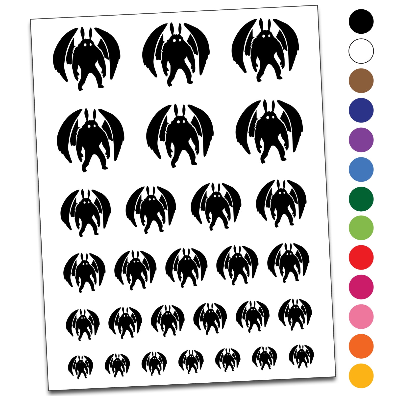 Mothman Cryptozoology Monster Water Resistant Temporary Tattoo Set Fake ...