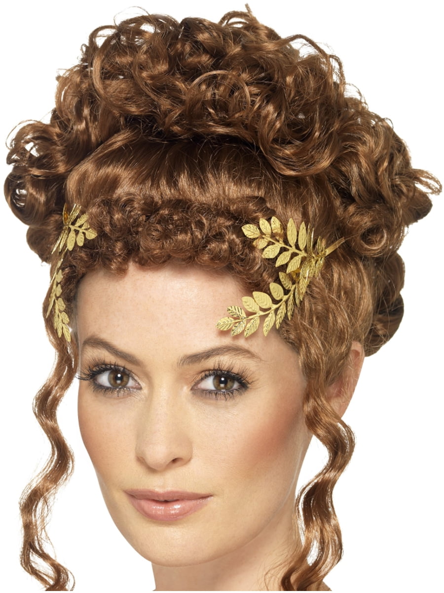 Womens Roman Golden Laurel Leaf Hair Headband Costume Accessory ...