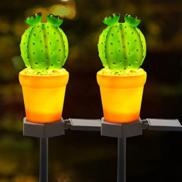 Garden Decor Solar Lights Outdoor - 1 Pack Cactus Stake Waterproof ...