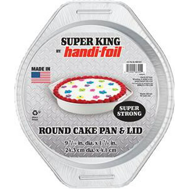 Handi-Foil Aluminum Super King 9" Round Cake Pan with Lid, 2 Count ...