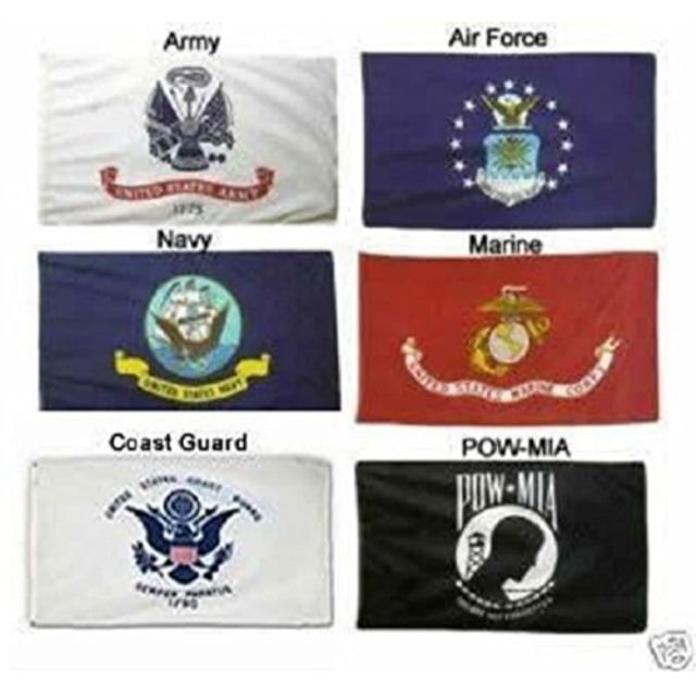 2X3 2ft X 3ft Military 5 Branches Pow Mia DOUBLE SIDED Nylon FLAG Set 2x3-2ft-x-3ft-military-5-branches-pow-mia-double-sided-nylon-flag-set