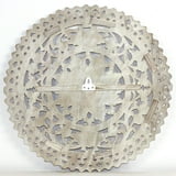 Haussmann® Teak Lotus Panel Inlay Round 60 cm H Sand Washed - Walmart.com