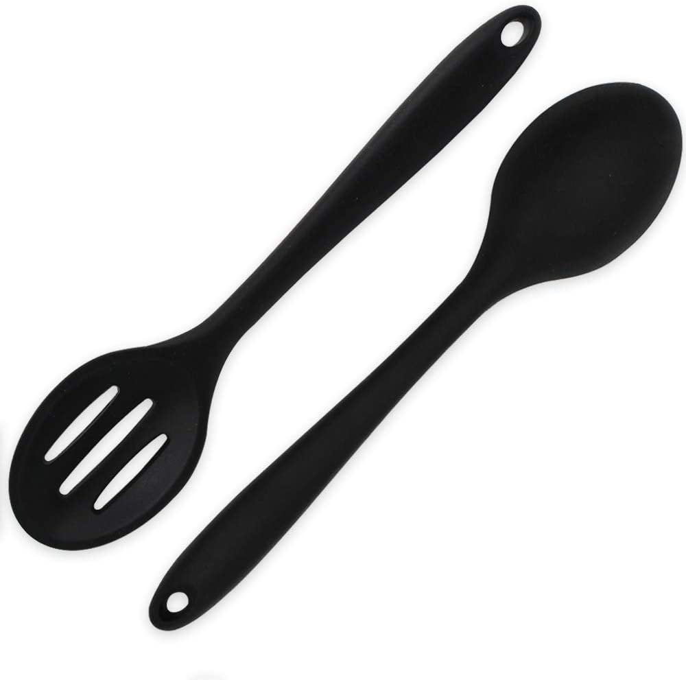 2 Pieces Silicone Nonstick Mixing Spoons, BPA Free and Food Grade ...
