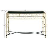 Decmode Modern Iron and Glass Geometric Lattice Console Table, Gold ...