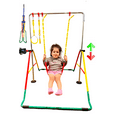 5 in 1 Kids Gymnastics Training Bar Set with Tumble Mat, Swing Seat ...
