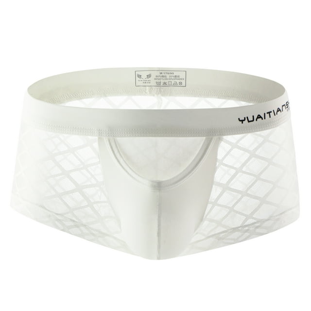 Mizok Mens Jockstrap Underwear Jockstrap Sexy Mesh Breathable White Xl