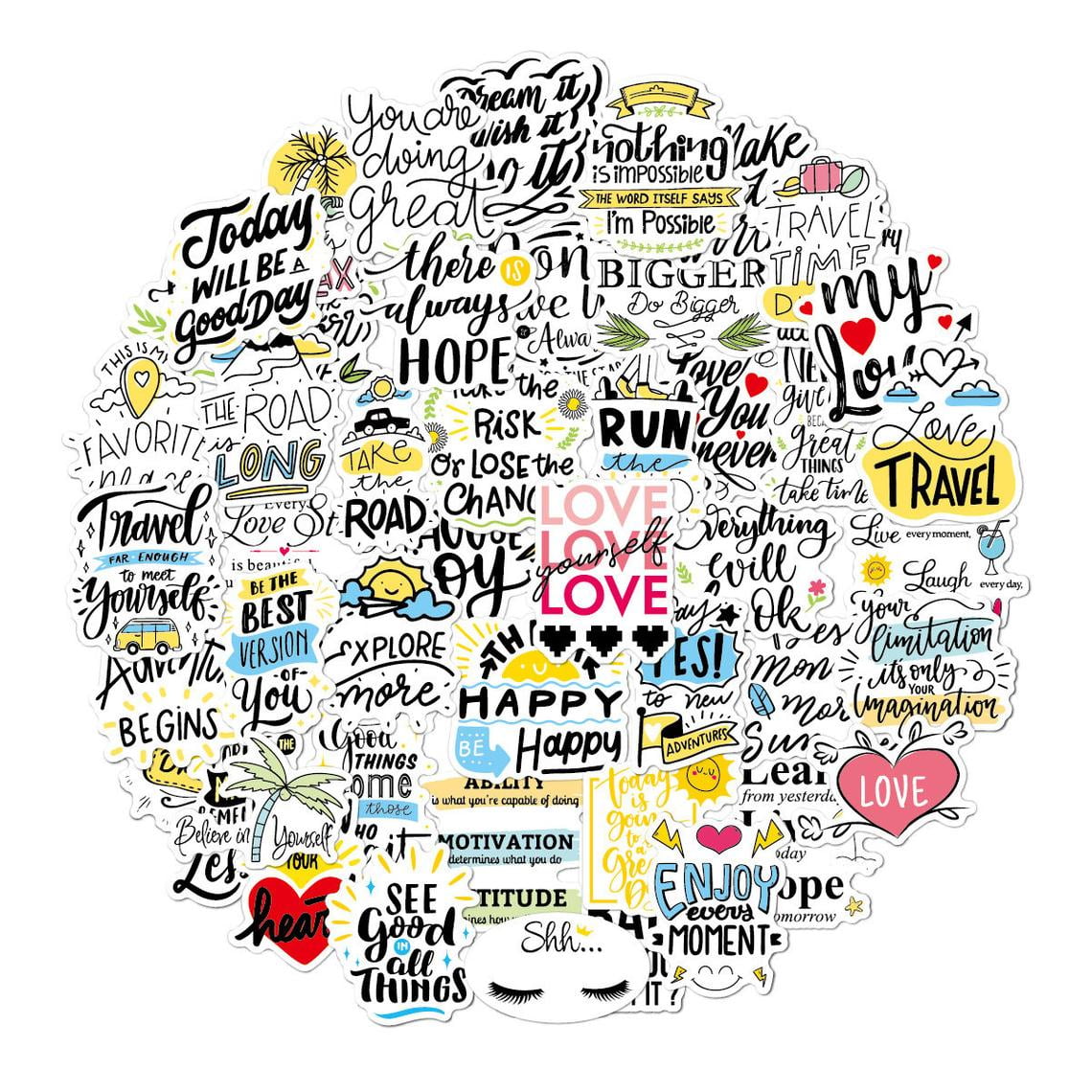 50 PCS Stickers Pack, Waterproof Cute Cool Teens Funny Theme Stickers ...