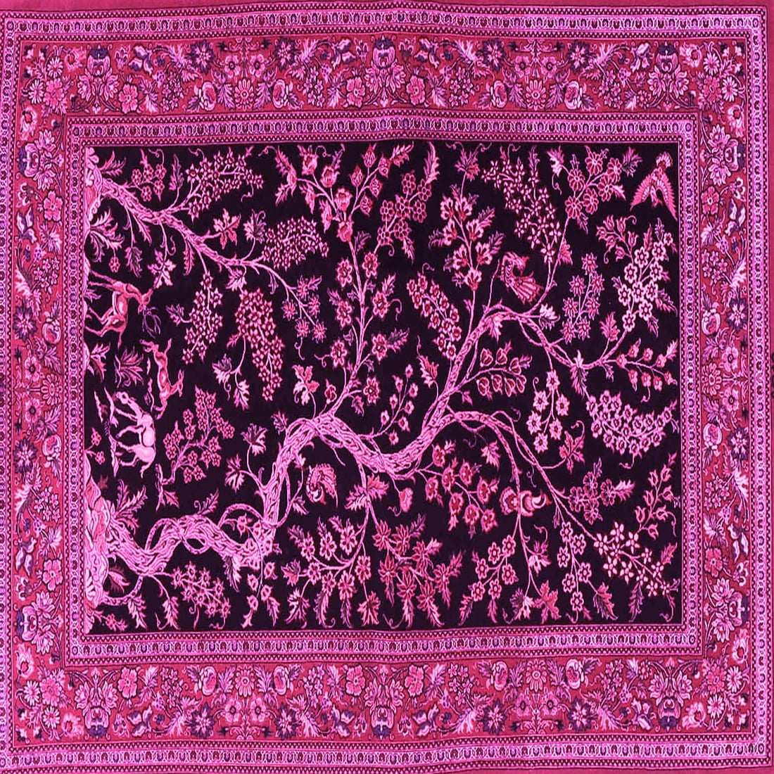 Ahgly Company Indoor Square Persian Pink Traditional Area Rugs, 6 ...