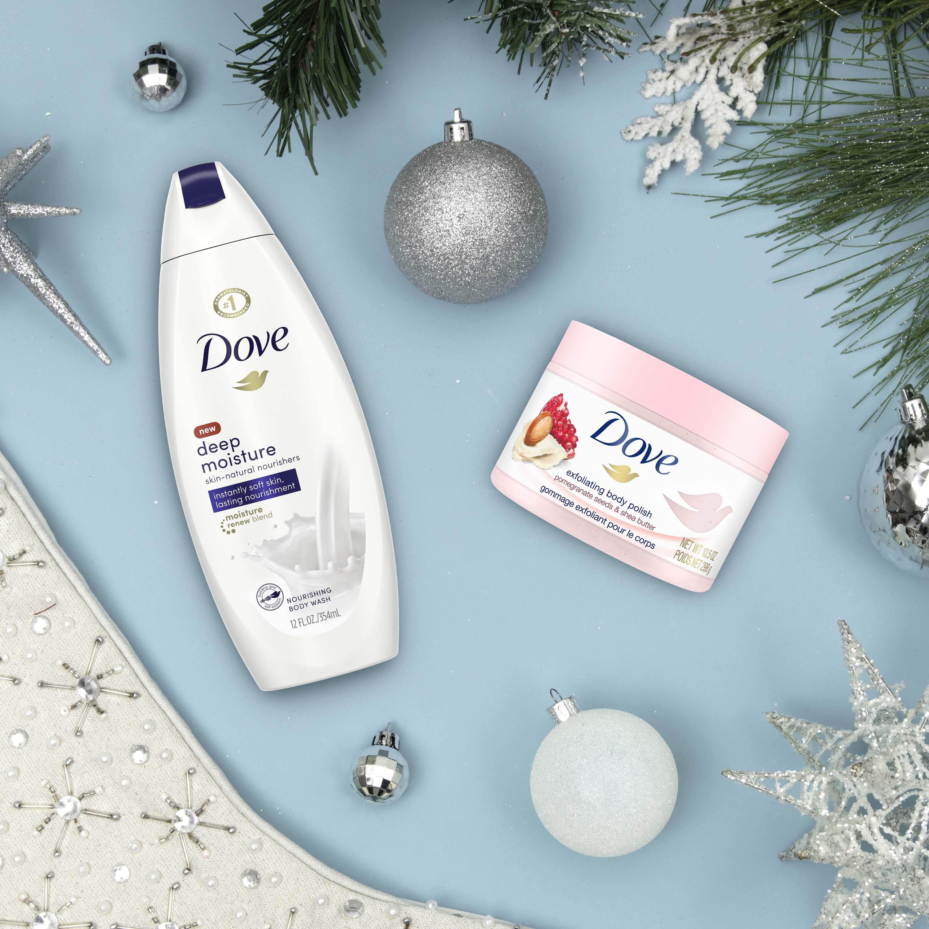 ($12 Value) Dove Relaxing Care Holiday Gift Set (Body Wash, Body Polish ...