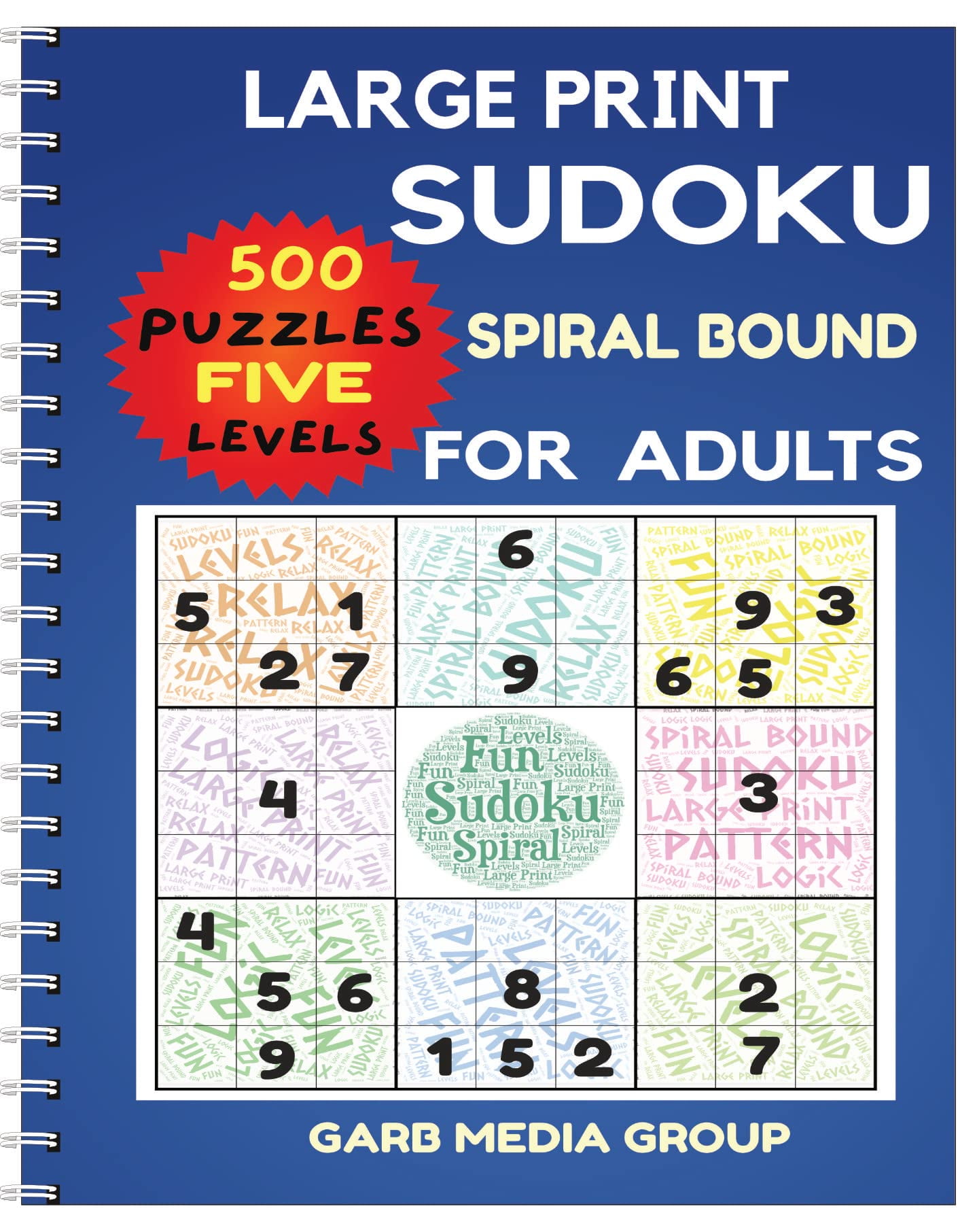 500 SUDOKU Puzzles For Adults Large Print with 5 levels of difficult ...