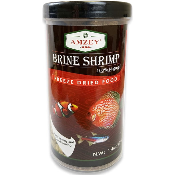 1.4 oz Freeze Dried Brine Shrimp-100% Natural Fish Food, High Protein ...
