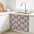Blue Red Geometric Small Cabinet Curtains 10.8"W x 13.4"L, Vintage ...