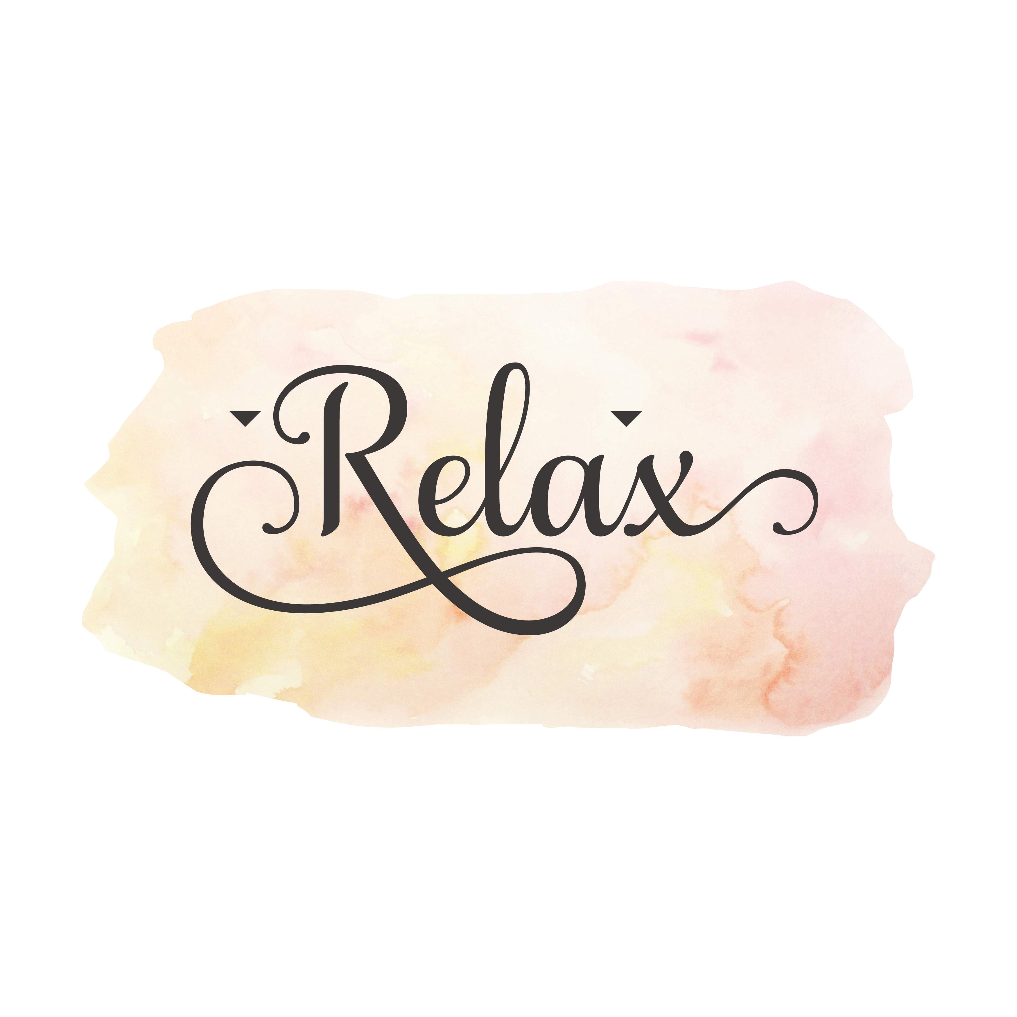 Sign Wall Decals for Girls Bedroom - Relax Sign on Water Colour ...
