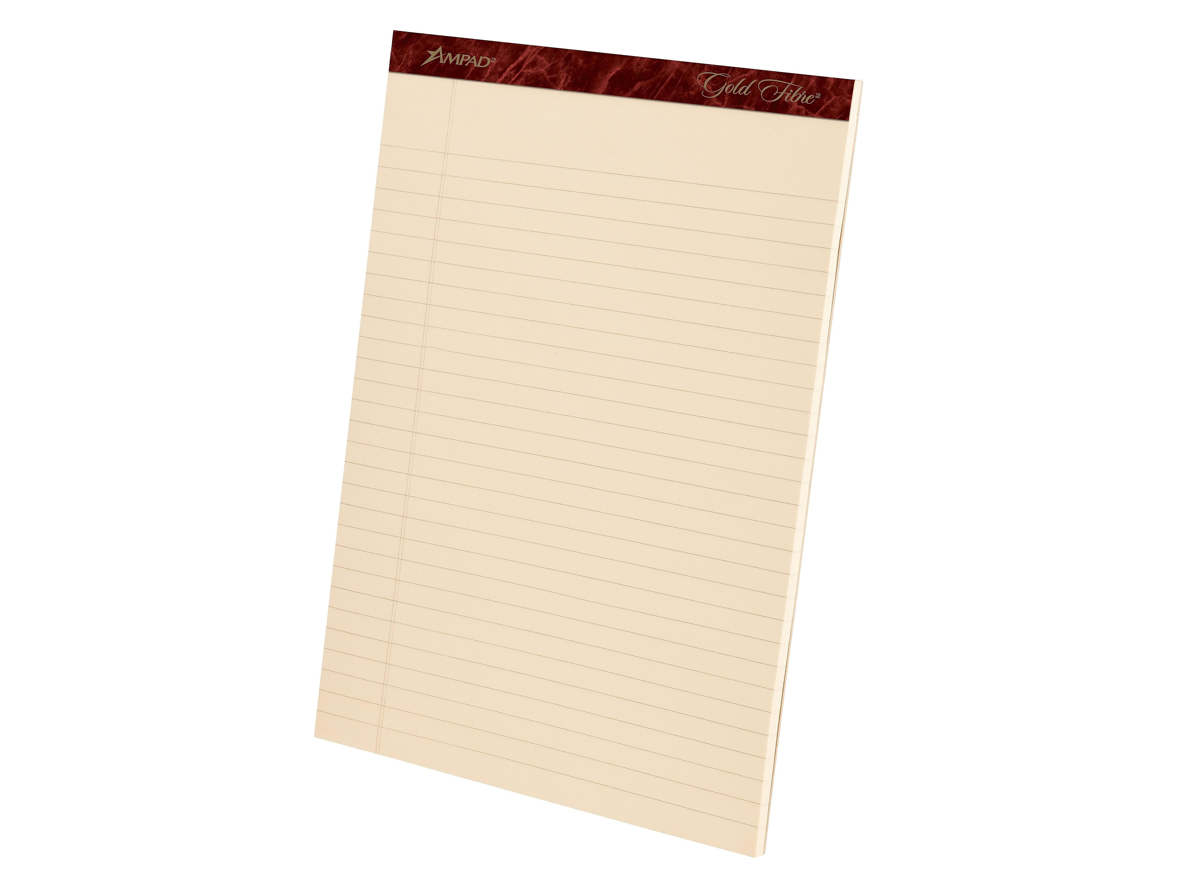 Ampad Gold Fibre Retro Notepad 8.5" x 11.75" Wide Ruled Ivory 652537 ...