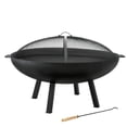 Hampton Bay Windgate 40 in. Dia. Round Steel Wood Burning Fire Pit with ...