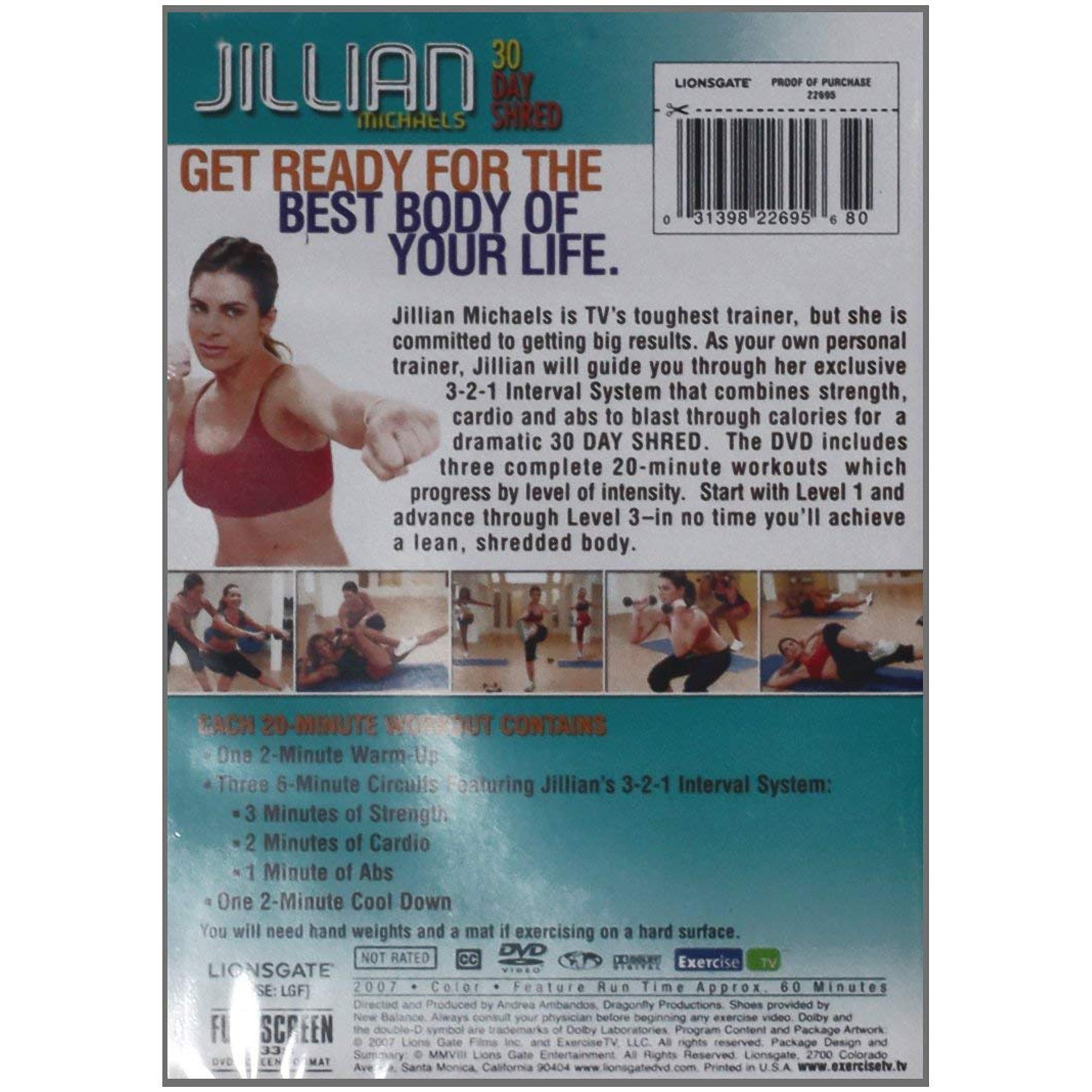 Jillian Michaels 30 Day Shred Dvd