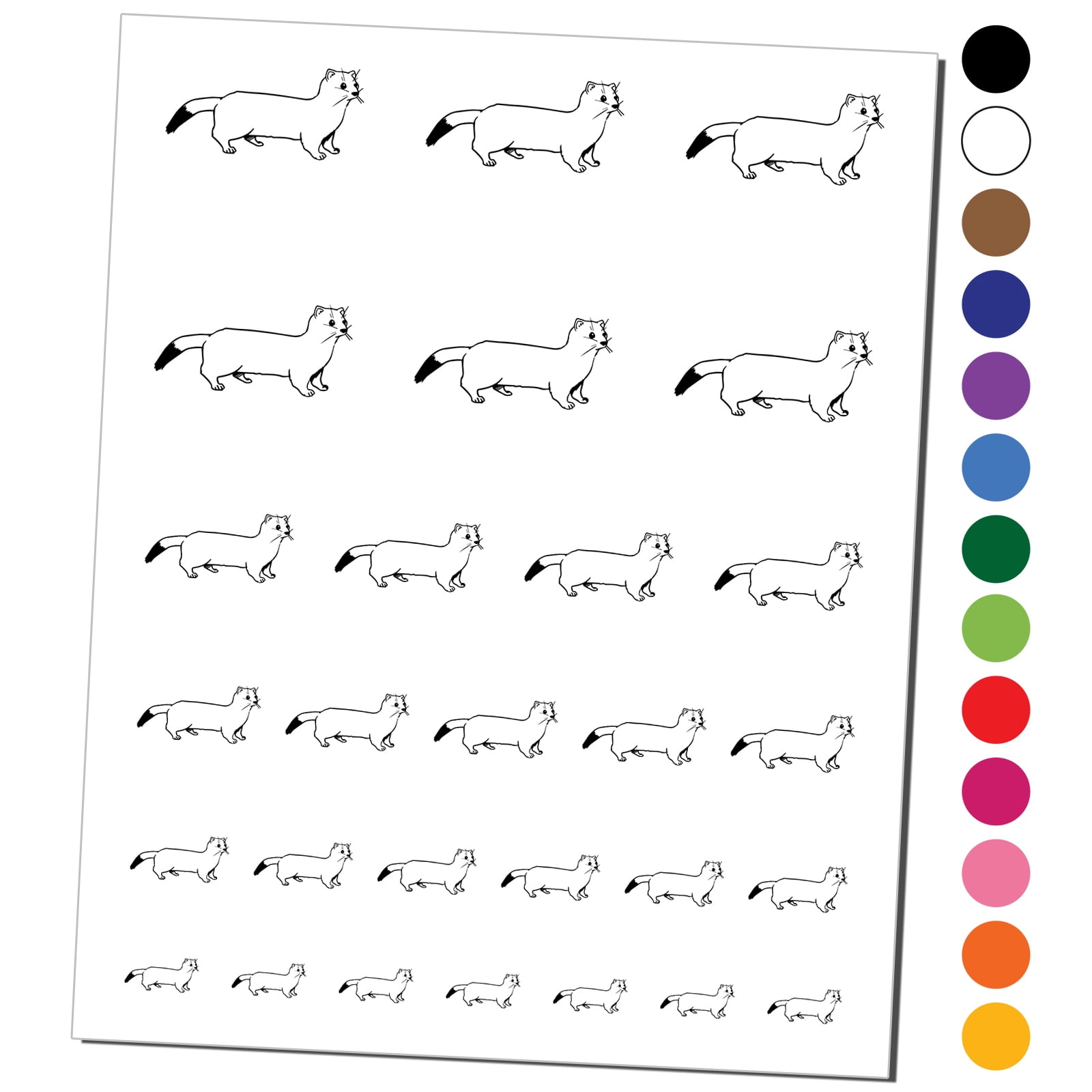 Ermine Stoat Weasel with Black Tail Water Resistant Temporary Tattoo ...