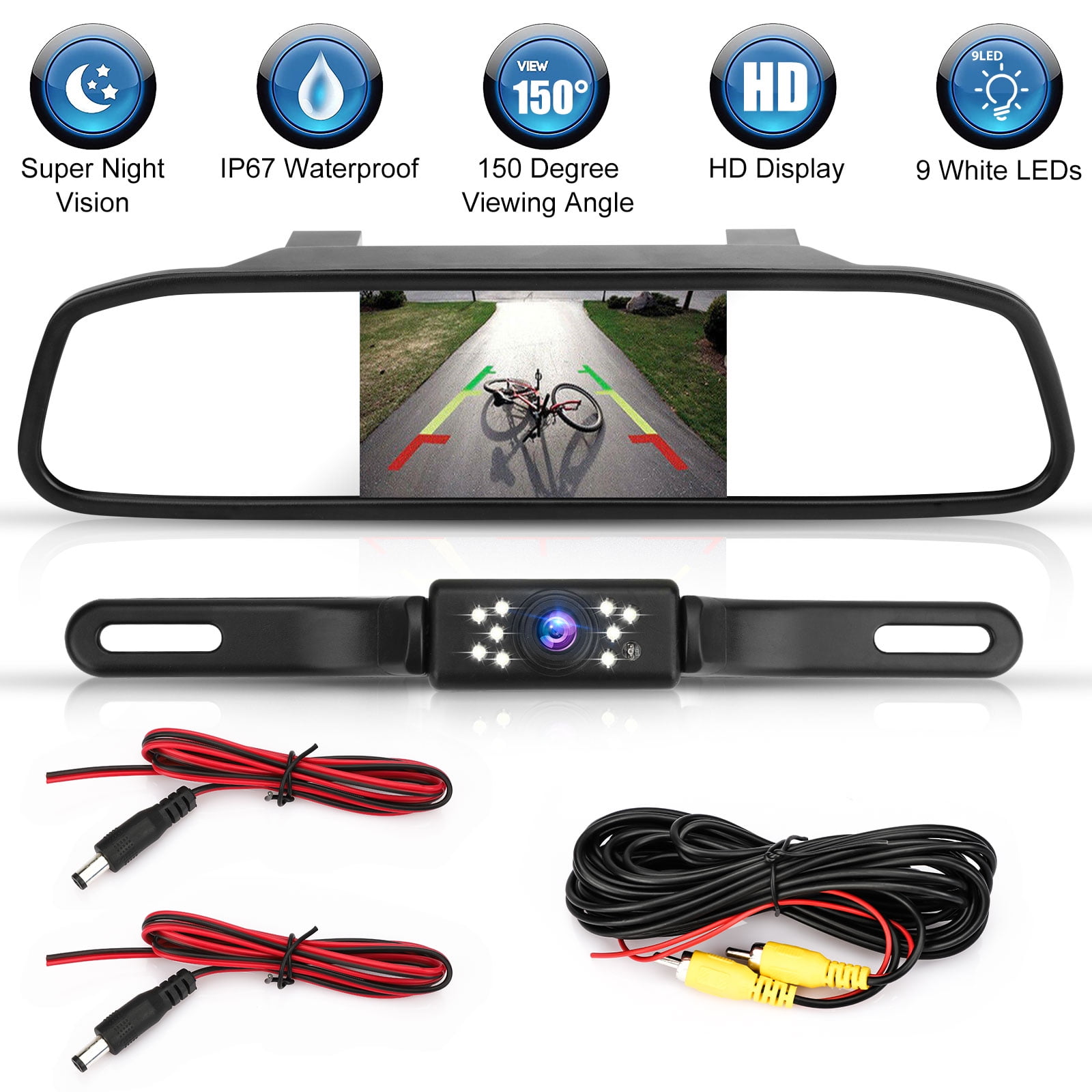Tsv Car Rear View Mirror Camera 5 Mirror Backup Camera 1080p Dash