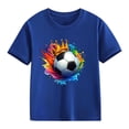 Awdenio Kids Soccer Ball Graphic Short Sleeve T-Shirt, Crew Neck Casual ...