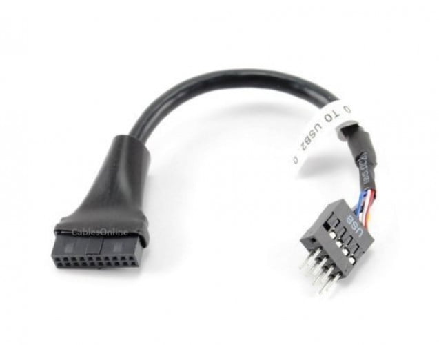 CablesOnline 4" USB 3.0 20-Pin Motherboard Header Female to USB 2.0 8 ...