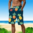 Mens Swim Trunks Summer Digital 3d Pineapple Printed Elasticated