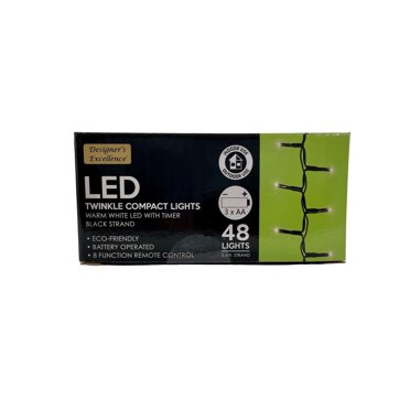 Warm White Micro LED Light String on Black Wire (Set of 2) - Walmart.com