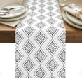 Black Concentric Diamond Table Runner, Modern Abstract Geometric ...
