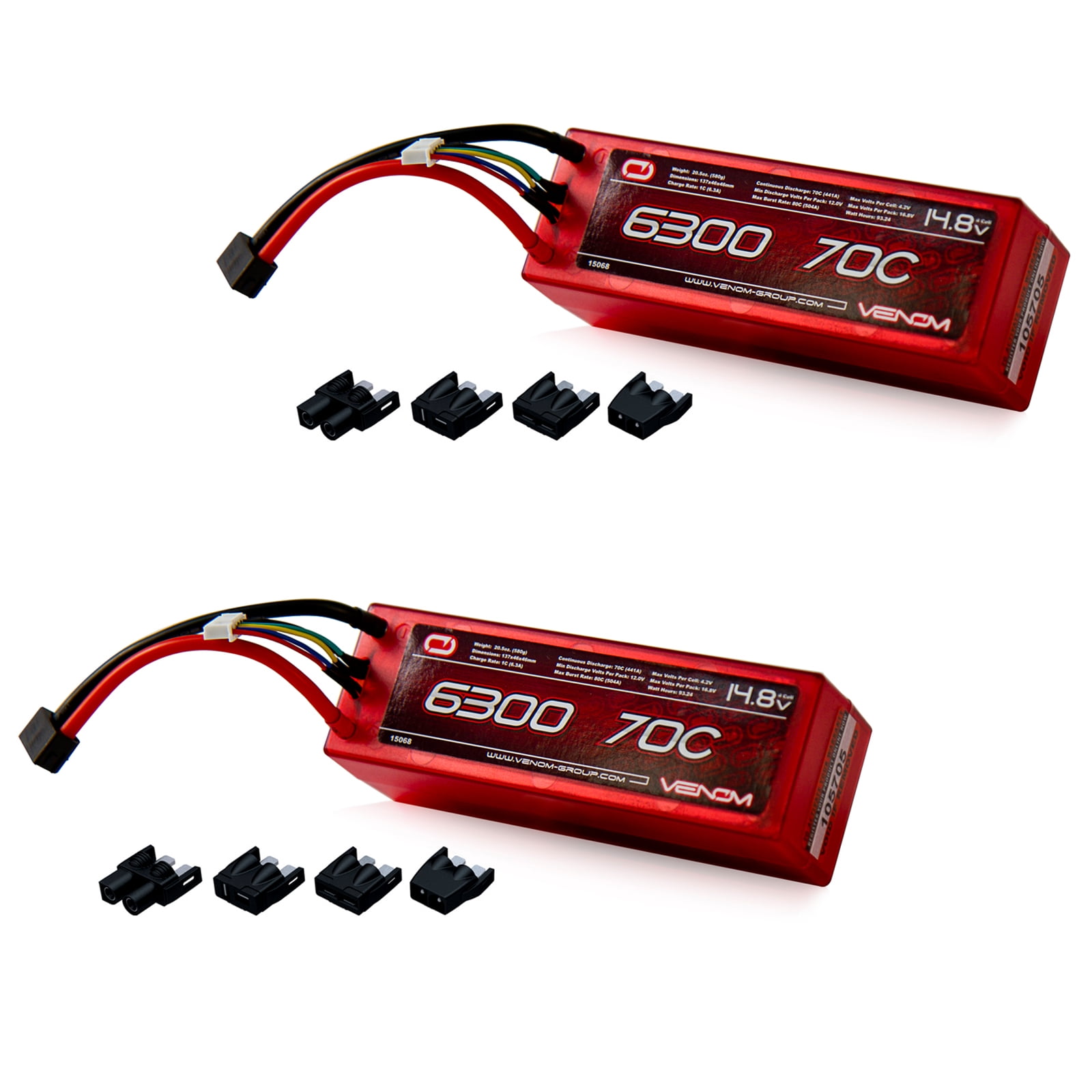 Venom 70C 4S 6300mAh 14.8V LiPo Hard Case Battery with Universal Plug ...