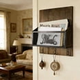 ANXPTIME Rustics Wooden Wall Mounted Mail Organizer With Hook For Keys ...