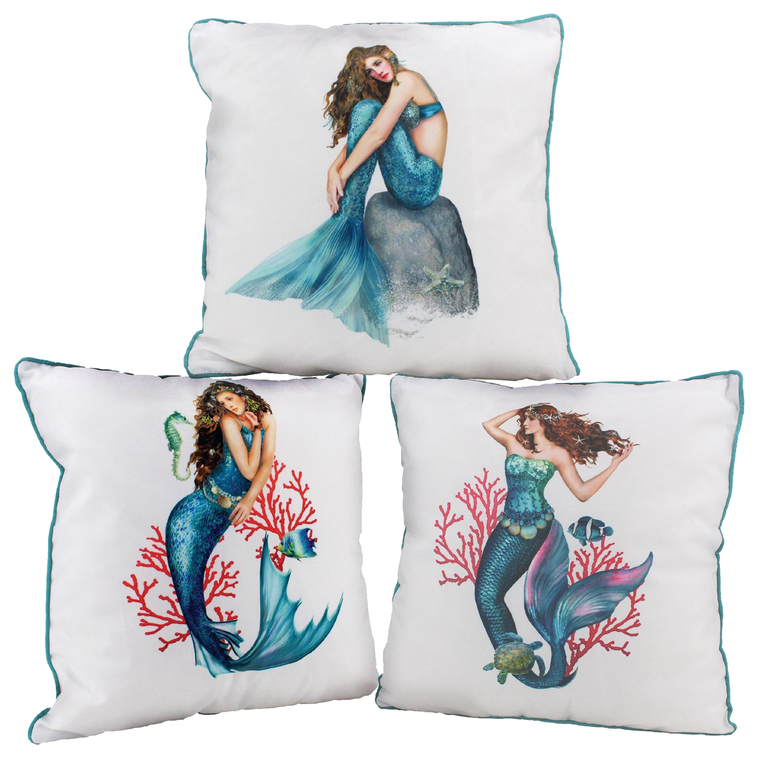 ELC Designs Group Beautiful Nautical Mermaids Cozy Decorative Accent ...
