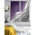 Abstract Beach Sheer Curtains 72 inches Long, Aesthetic Grey to Purple ...