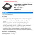 Intake Coupling - Compatible with 2000 - 2005 Cadillac DeVille 2001 ...