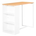 White Steel Table - 3-Tier Storage Design - Indoor Decor - Prevents ...