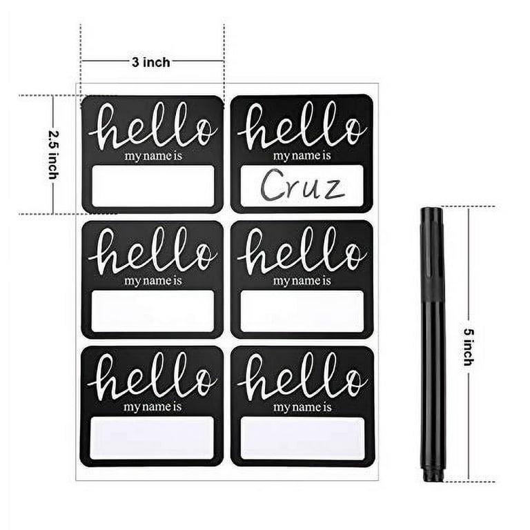 Hello My Name Is Sticker Black And White