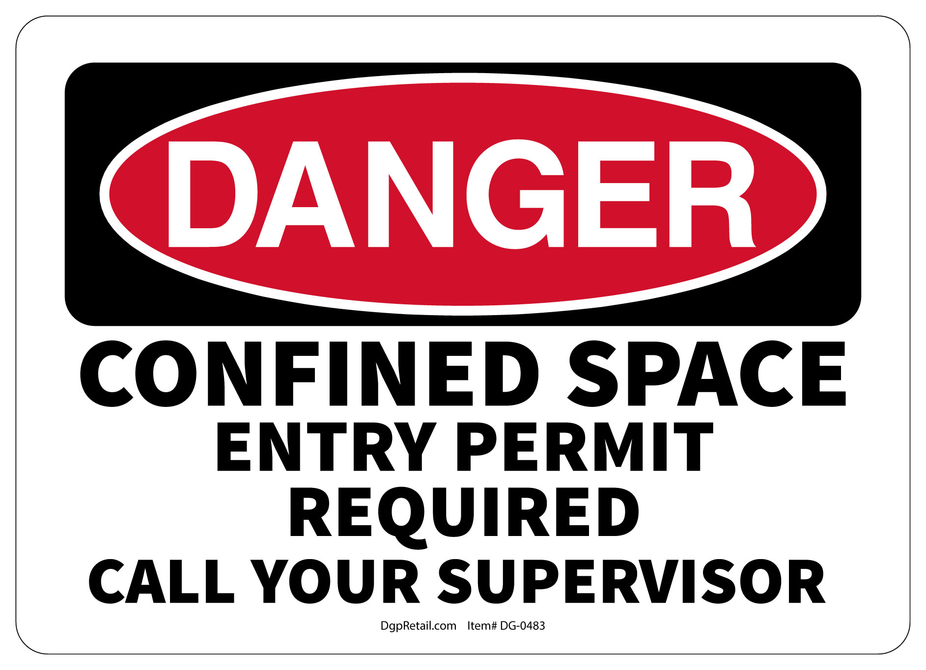 OSHA DANGER SAFETY SIGN CONFINED SPACE ENTRY PERMIT REQUIRED - Walmart.com