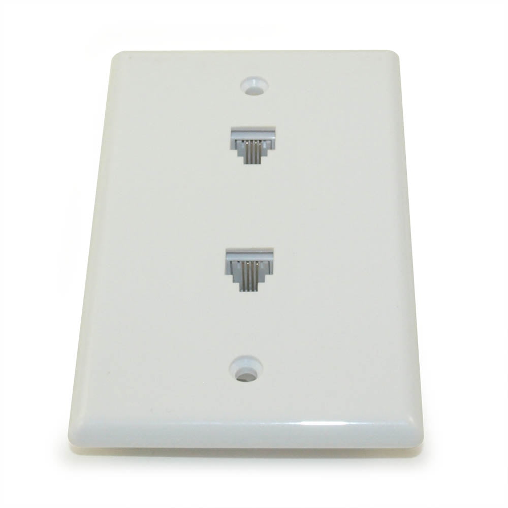 Wall Plate: RJ11 Modular Telephone Surface Jack, 4 Conductor/2 Line ...