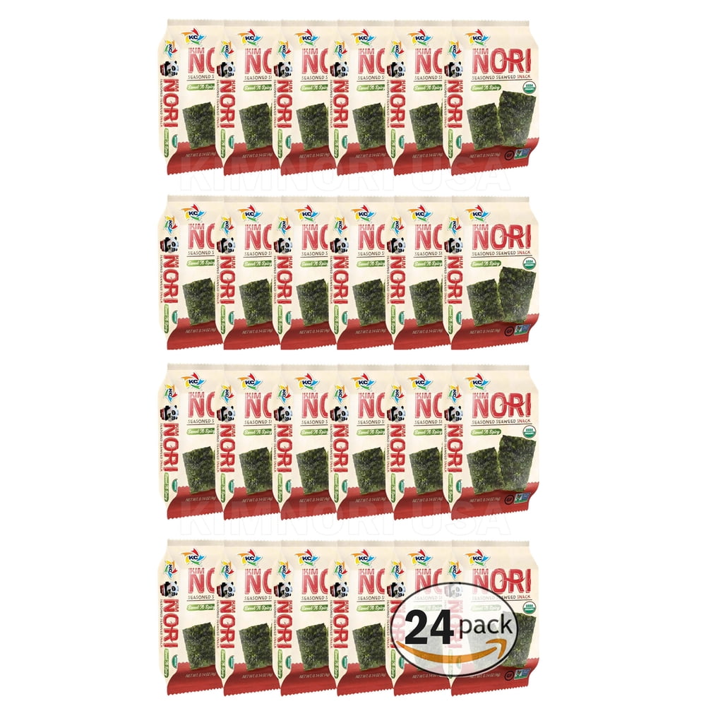 Organic Kimnori Seasoned Roasted Seaweed Snacks - 4g X 24 Pack Net 3.36 ...