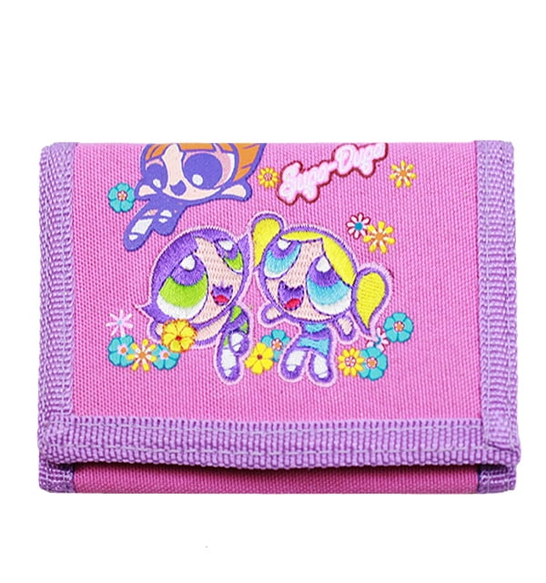 Wallet - Power Puff Girls - w/Flowers - Purple Trifold New Gift Toys ...