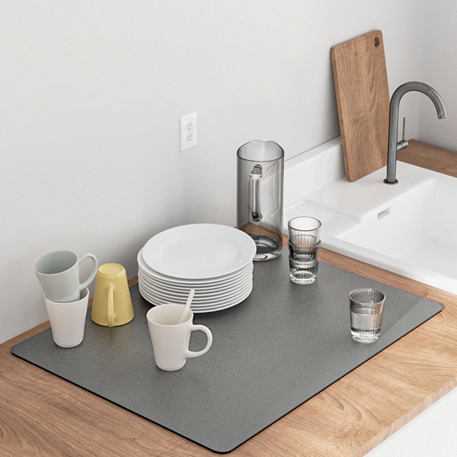 Reusable Absorbent Pad Utensil Drying Pad Dish Drying Mat for Kitchen ...