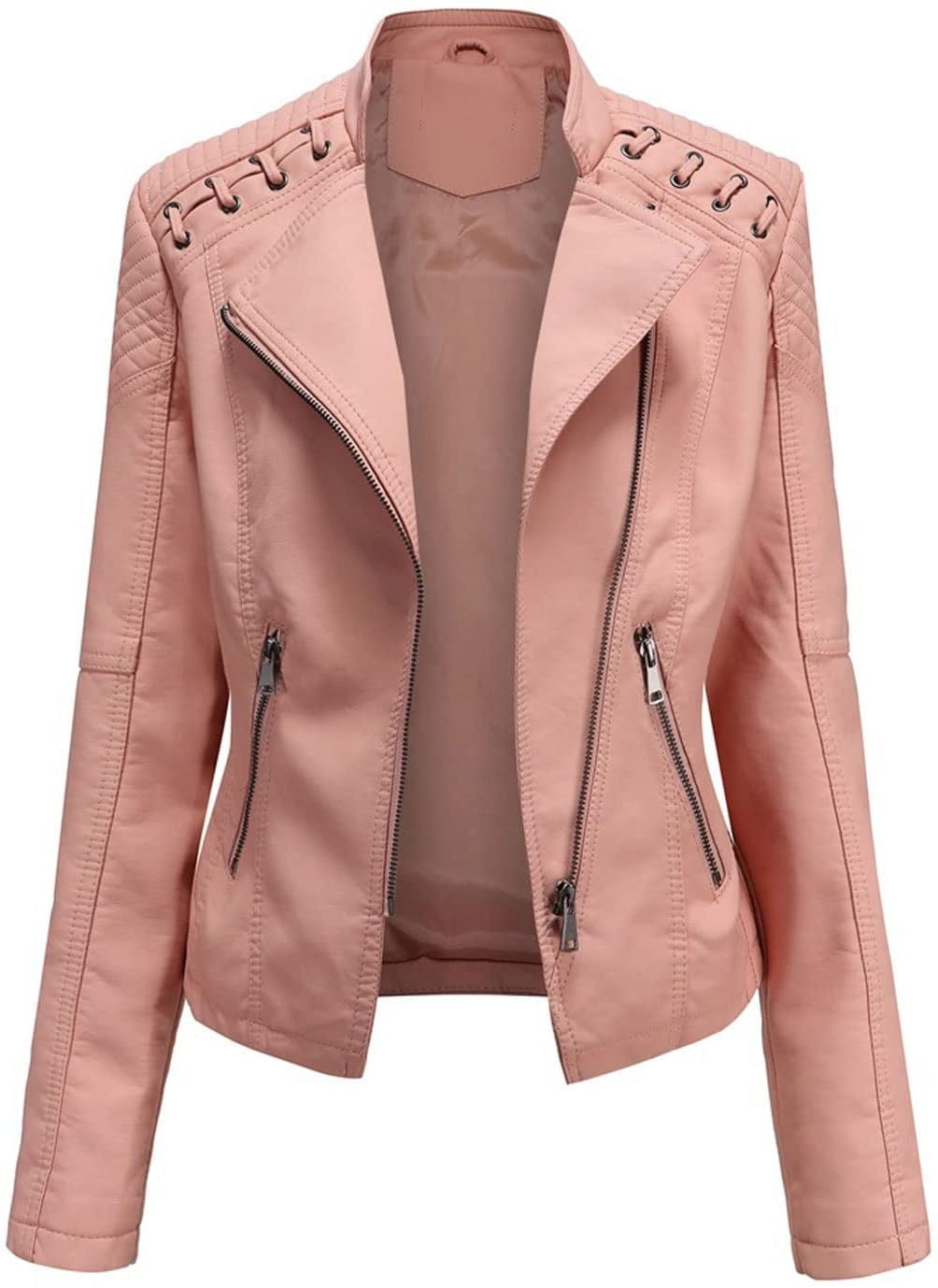 Satisfaction Guarantee StyleV Women Lapel Zip Up Faux Leather Short satisfaction-guarantee-stylev-women-lapel-zip-up-faux-leather-short
