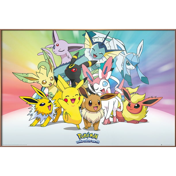 Pokemon - Framed Gaming / TV Show Poster (Eve - Pikachu & Friends ...
