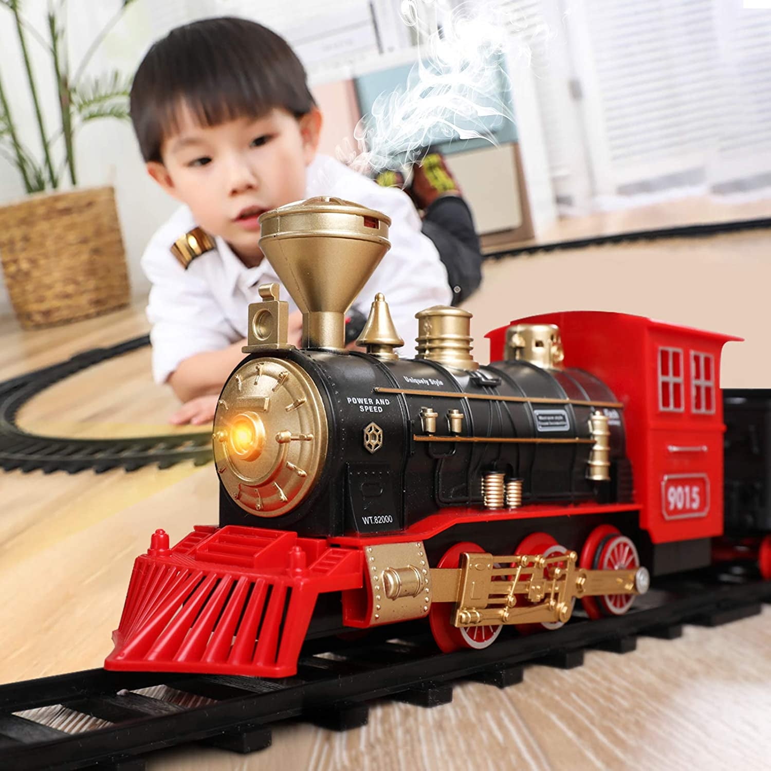 Temi Train Sets w / Steam Locomotive Engine, Cargo Car and T TEMI TEMI ...