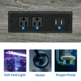 Dextrus Aquarium Stand with Power Outlets & LED Light and Cabinet for ...