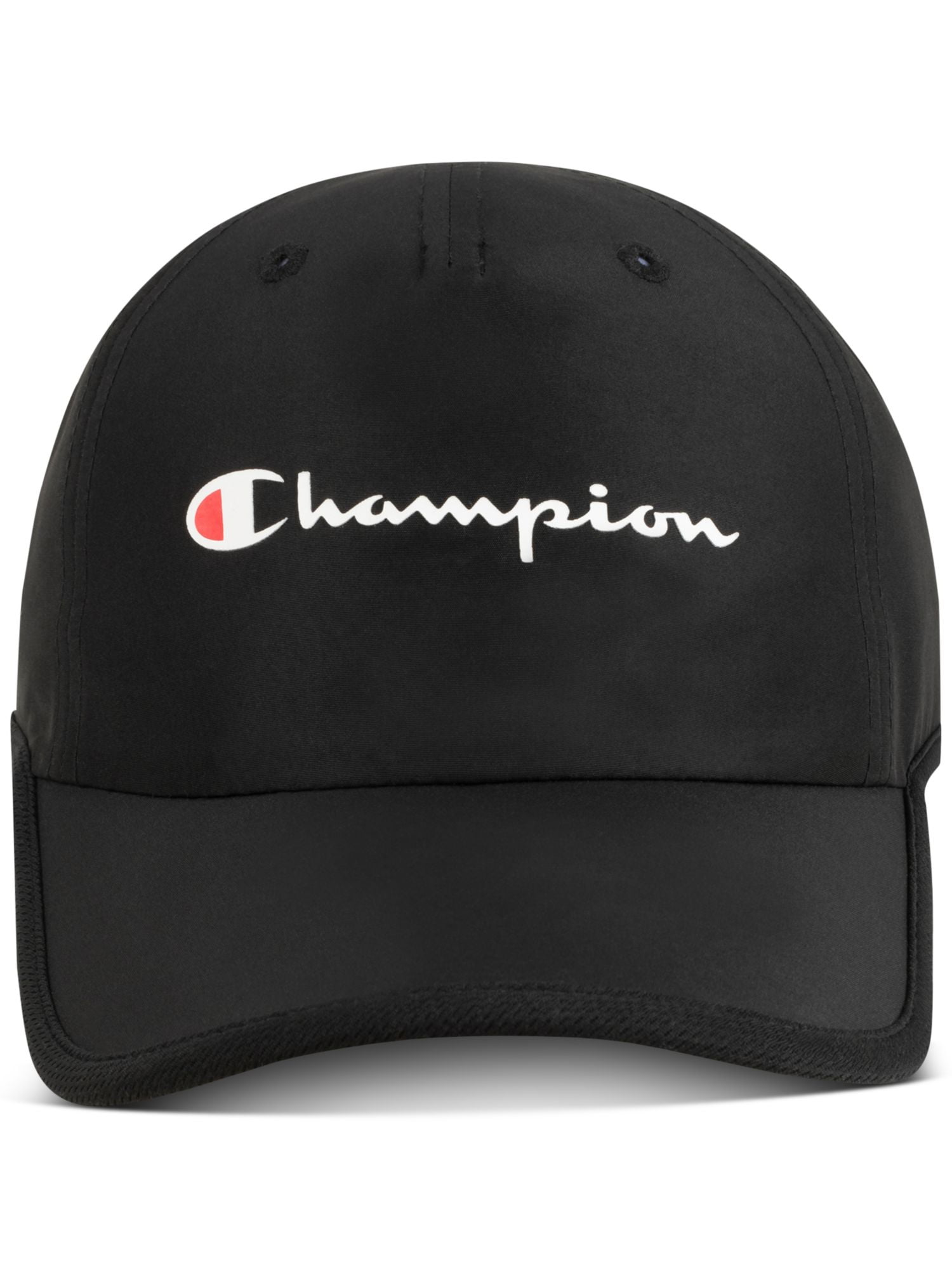 CHAMPION Mens Black Logo Strapback Relaxed Fit Mesh Pre-Curved Bill ...
